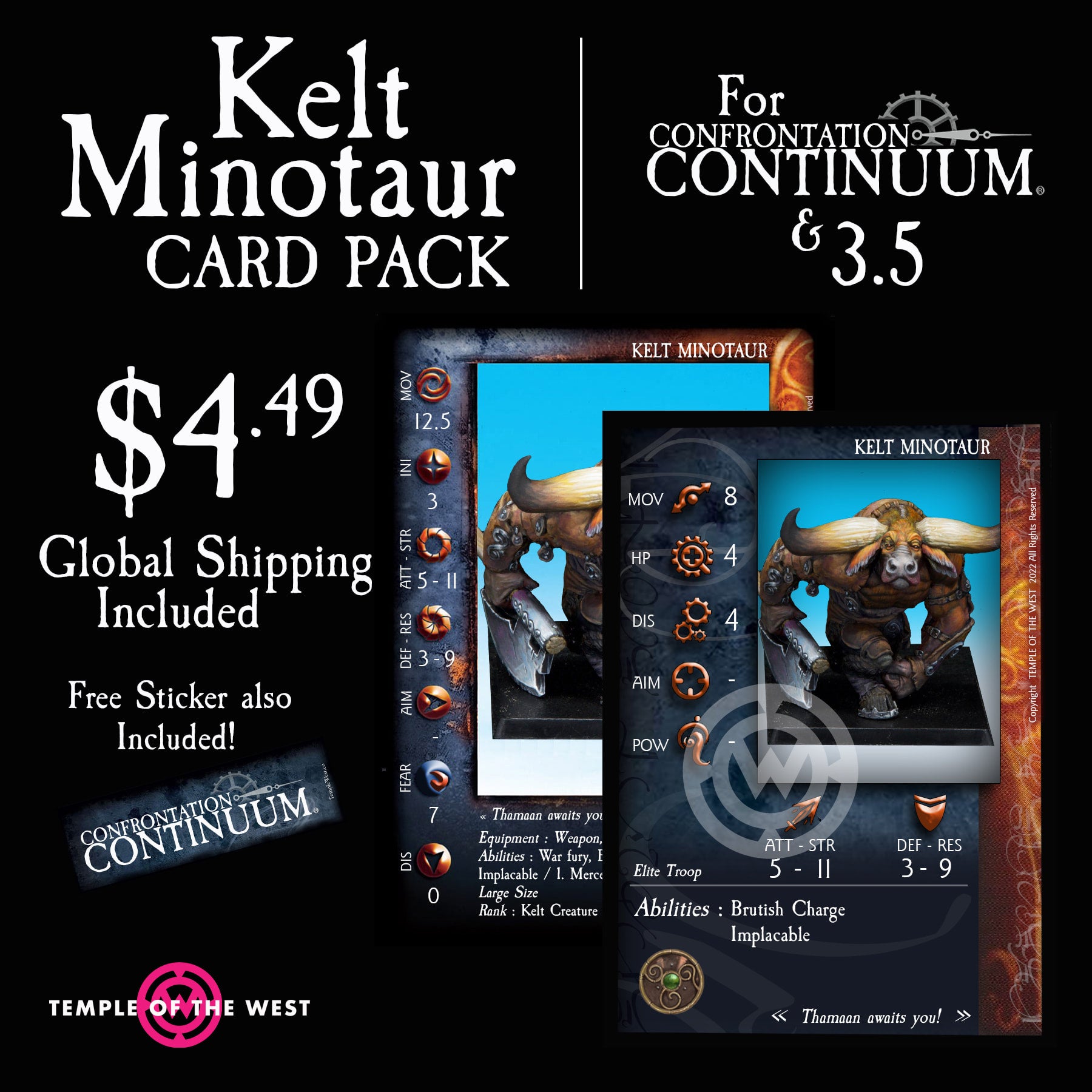 Kelt Minotaur Card Pack | Temple of the West